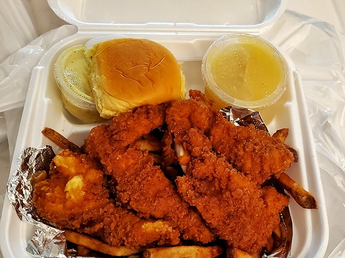 Proof that The Crab Galley doesn't just excel at seafood&mdash;these golden chicken tenders could convert even the most dedicated shrimp enthusiast.