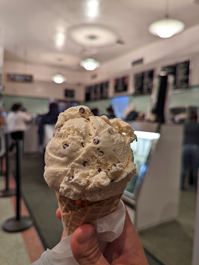 Cookie dough ice cream that makes you wonder why you ever bothered baking cookies in the first place. The dough was always the best part anyway.
