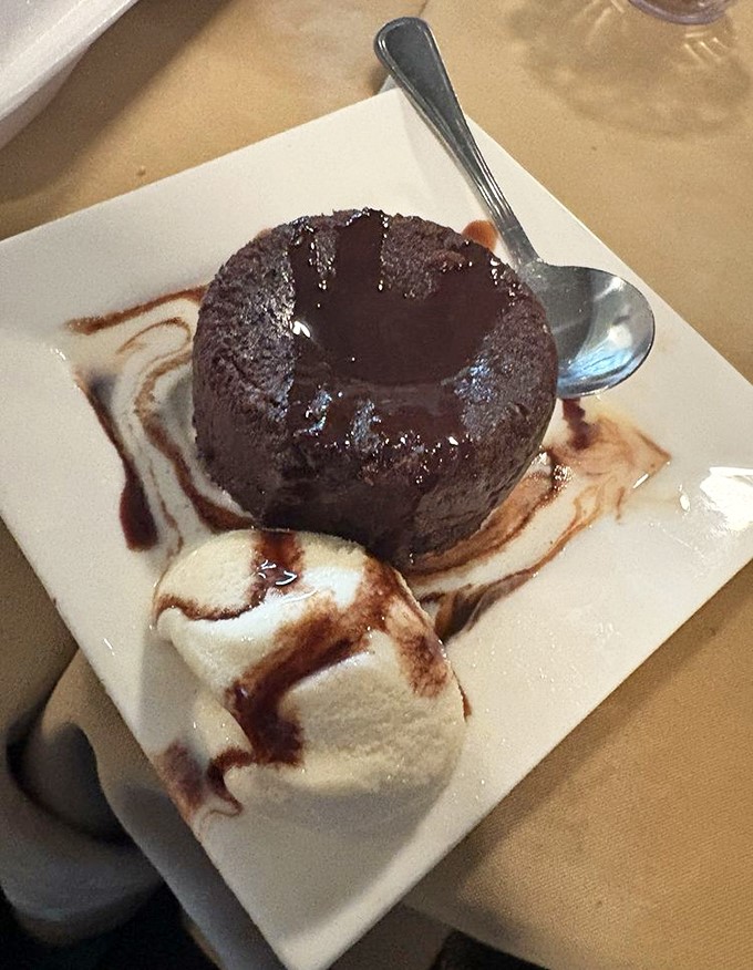 Chocolate lava cake that erupts with warm, gooey goodness. The ice cream's brief, beautiful life ends in chocolatey bliss.