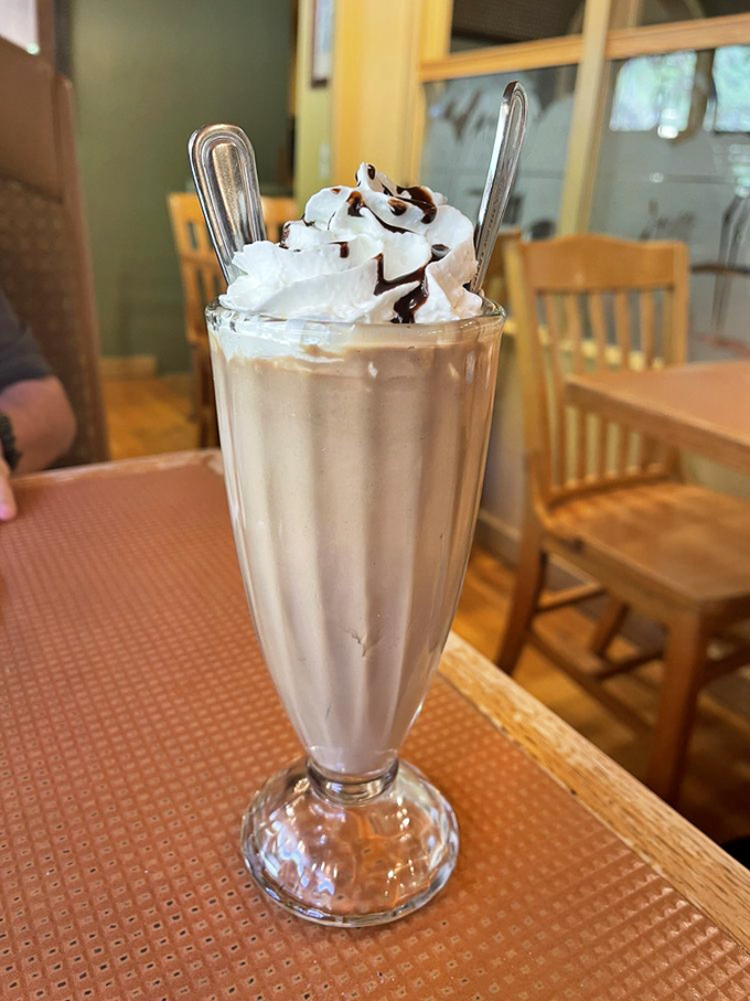 Chocolate malt pudding that tastes like your childhood, only better and with whipped cream on top.