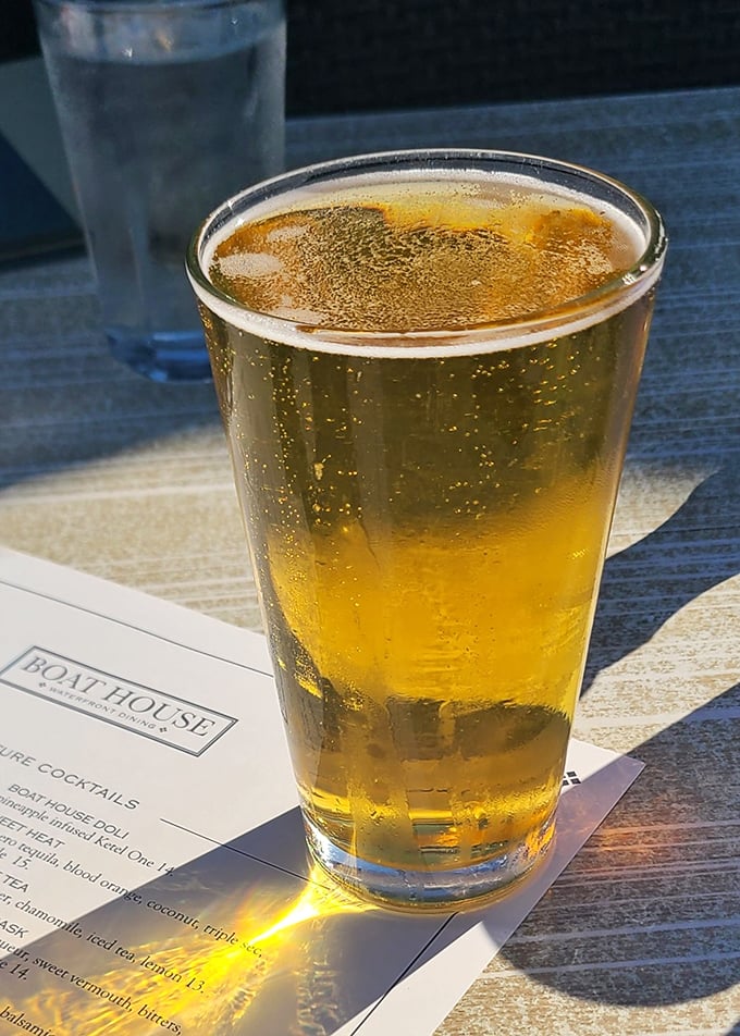 Golden elixir catching the sunlight just right&mdash;sometimes the perfect beverage is as much about the moment as the taste.