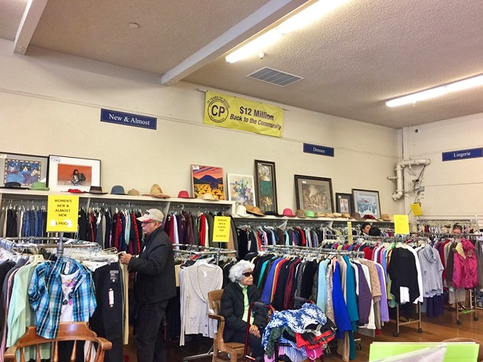 The clothing section at CP Thrift is meticulously organized by type and size&mdash;a treasure hunter's paradise where yesterday's fashion finds its second act on today's runway.