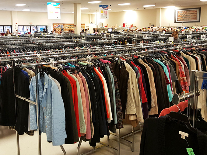 The clothing forest, where fashion from every decade mingles in a democratic display of style. The hunt is half the fun.