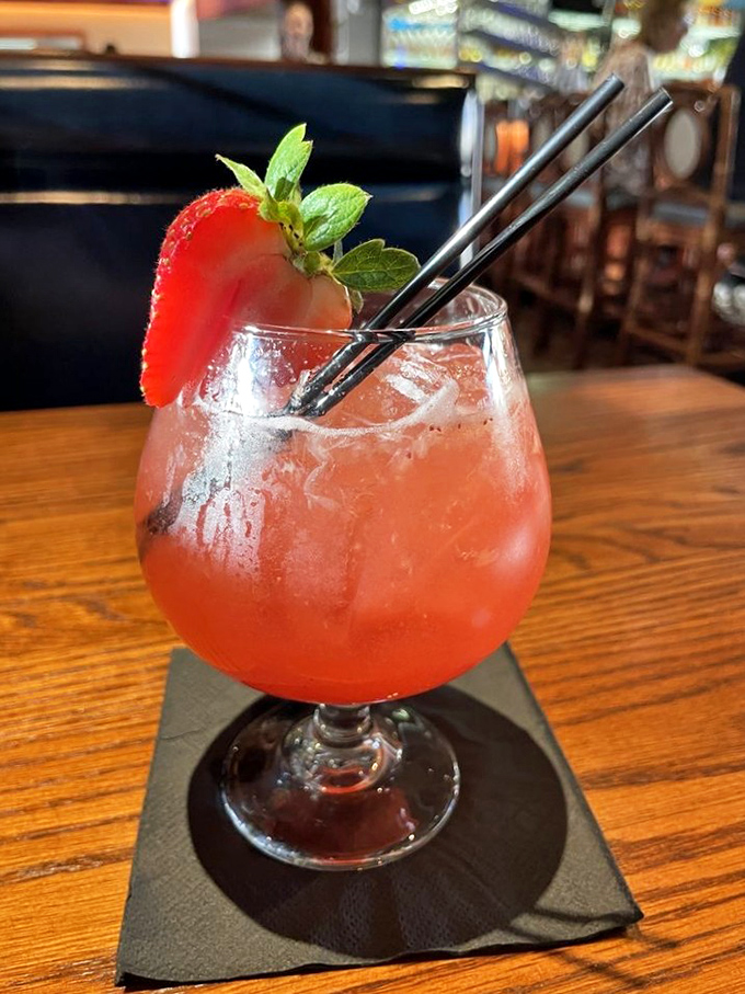 This isn't just a cocktail&mdash;it's summer in a glass. That strawberry garnish is both a promise and an invitation.