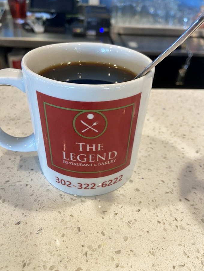 Their coffee comes with the restaurant's logo, phone number, and enough caffeine to jumpstart your day like a defibrillator for your motivation.