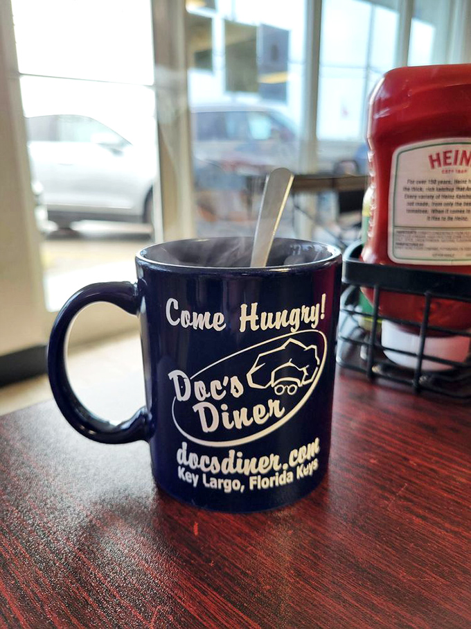 Come Hungry! isn't just a slogan on this steaming mug&mdash;it's a fair warning about what you're about to experience.