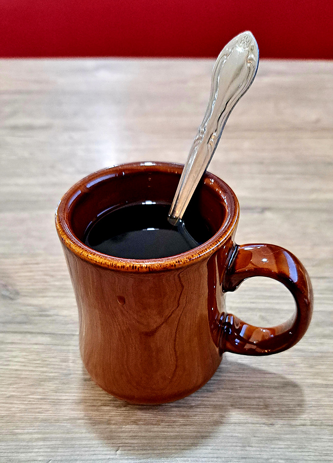 The coffee comes in that perfect diner mug&mdash;thick-walled, no-nonsense, ready to transform you from zombie to human being.