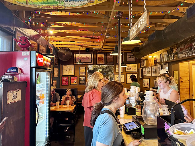 Where barbecue magic happens—the ordering counter where dreams are placed and smoky treasures are received.