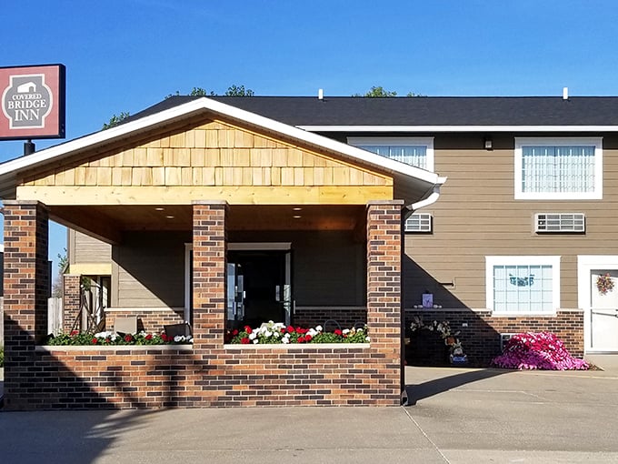 The Covered Bridge Inn offers comfortable lodging for visitors exploring Madison County's famous bridges&mdash;without requiring you to write poetic letters to strangers.