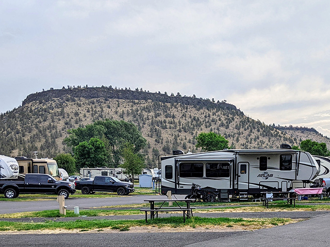 RV camping with a butte view &ndash; where "roughing it" still comes with spectacular scenery and decent cell reception.