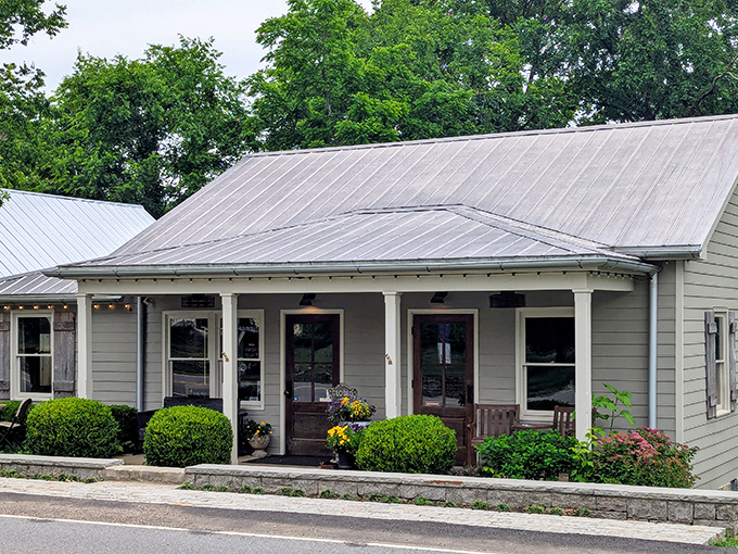 Clean lines and metal roofs&mdash;these newer buildings honor the architectural heritage while providing fresh spaces for local businesses.
