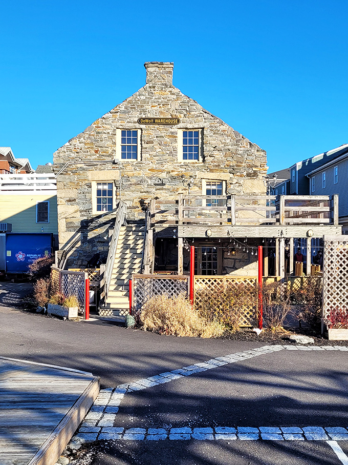 The DeWolf Tavern's historic stone exterior houses culinary treasures within, a perfect marriage of architectural preservation and gastronomic innovation.