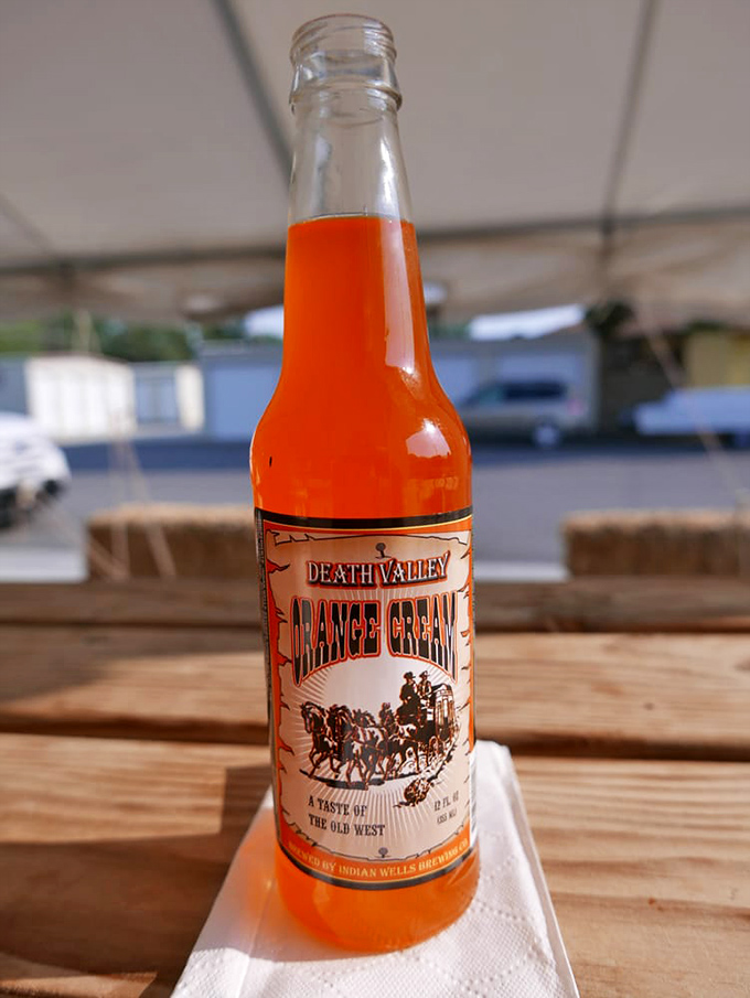 Death Valley Orange Cream soda&mdash;because after a religious BBQ experience, even your beverage deserves to be extraordinary.