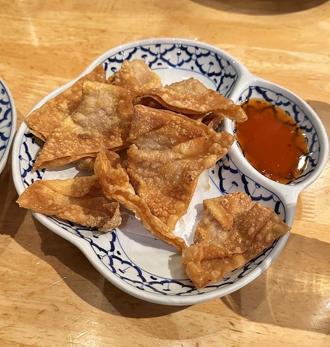 These wontons don't just crunch&mdash;they announce themselves with a crispy fanfare that makes everyone at neighboring tables glance over with envy.