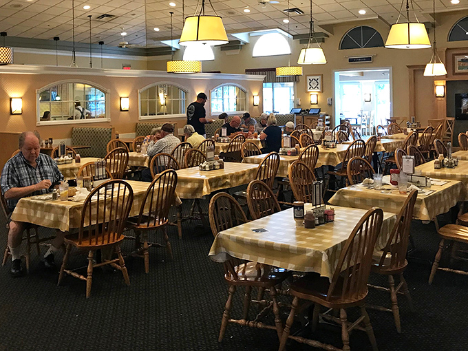 Where wooden chairs and checkered tablecloths create the backdrop for memories made over mashed potatoes. Conversation flows as freely as the gravy here.