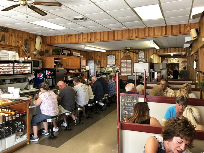 Where strangers become friends over coffee and pie, the dining room hums with the symphony of forks meeting plates and stories being shared.