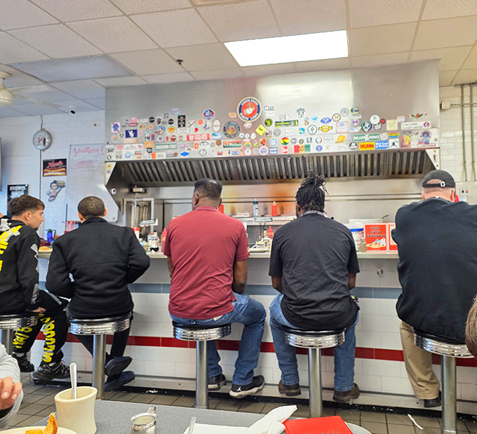 The counter crew &ndash; where regulars perch like birds on a wire, watching breakfast magic unfold while trading stories and local gossip.