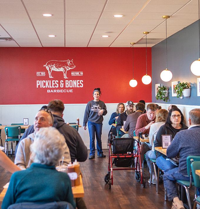 A bustling dining room is the ultimate restaurant review. Those turquoise chairs have heard countless "mmms" and "you've got to try this."