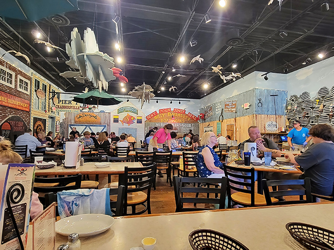 Where seafood dreams come true. The bustling dining room proves that great buffets, like great ideas, bring people together.