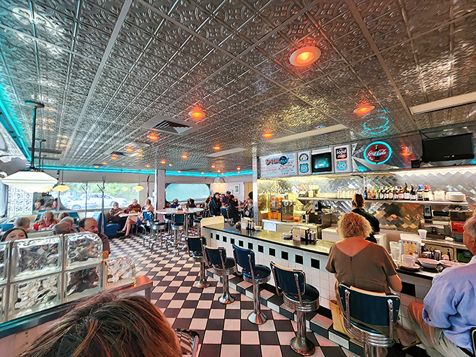 Full counter seating means breakfast and a show&mdash;where the sizzle of the grill provides the soundtrack to your morning.