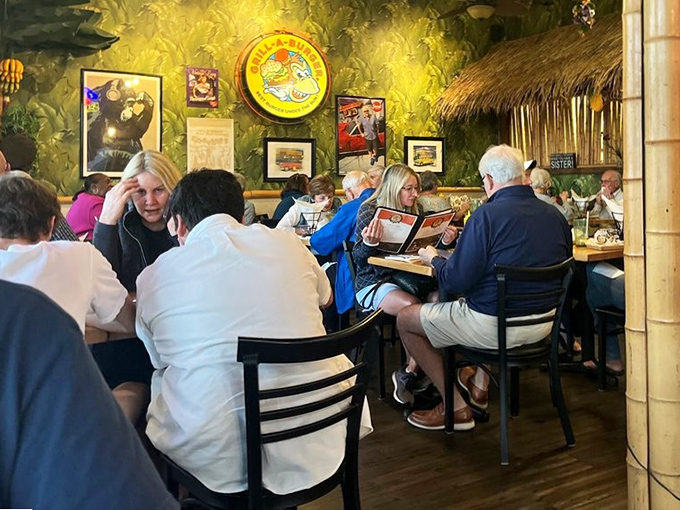 Where Palm Desert locals and snowbirds unite in burger harmony. The universal language of "mmm" needs no translation.