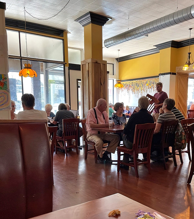 The restaurant buzzes with conversation&mdash;proof that good food brings together mountain locals and visitors better than any town meeting could.