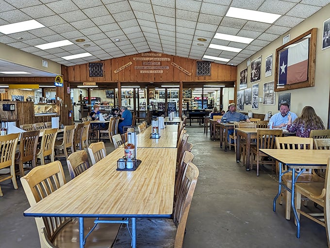 Long communal tables invite strangers to become friends over a shared religion: perfectly smoked meat that needs no introduction or fancy presentation.