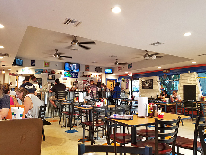 A bustling lunch crowd proves the universal truth: when locals pack a barbecue joint, follow them in without hesitation.