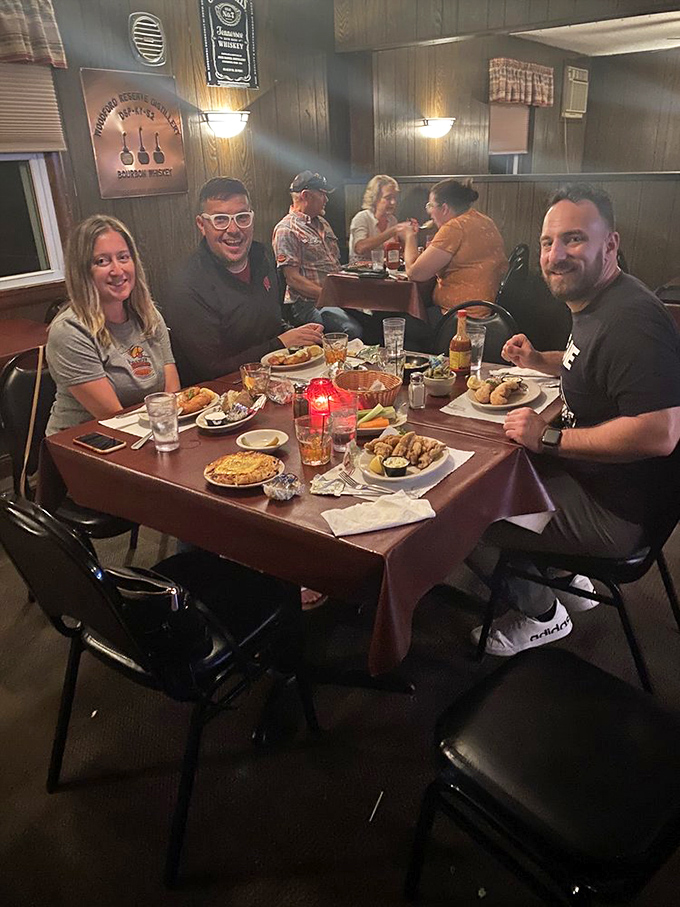 Where memories are made: happy diners experiencing the communal joy that's been Toby's specialty for generations.