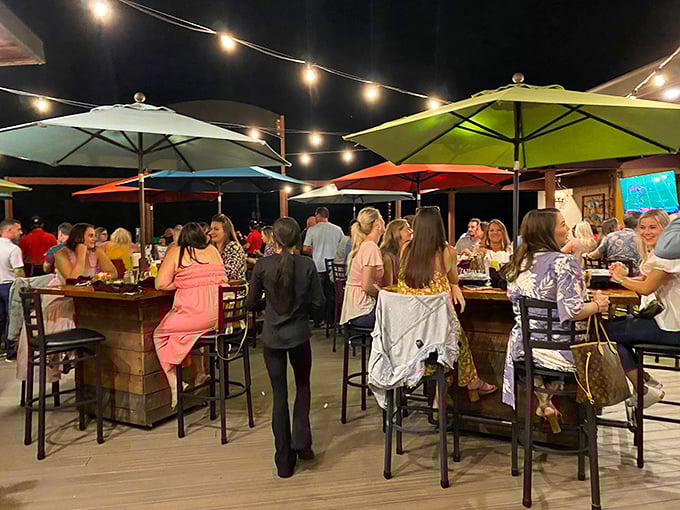 Real people having real conversations over really good food—no phones required, just forks and genuine happiness.