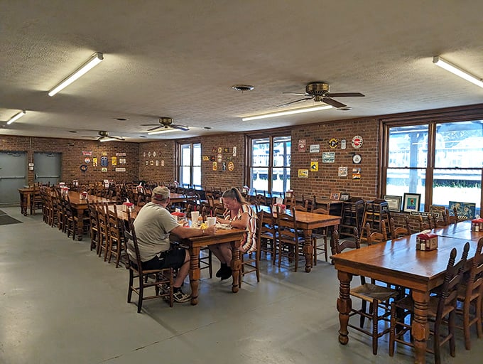 The universal language of barbecue brings folks together. Notice how nobody's looking at their phones? That's the power of proper pork.