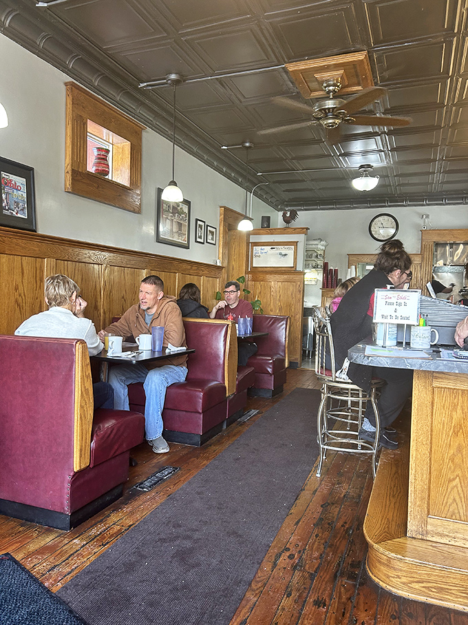 Where breakfast conversations flow as freely as the coffee, these booths have heard everything from business deals to marriage proposals.