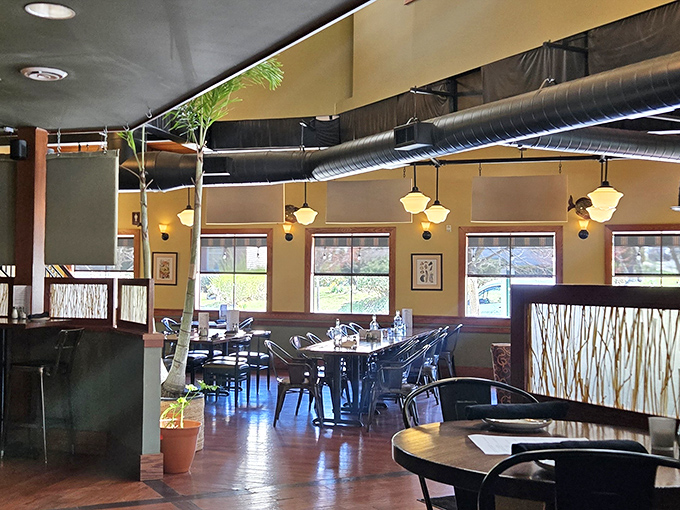 The dining area where seafood stories are born. Soft lighting, natural wood, and thoughtful design create a space where memories are made between bites.
