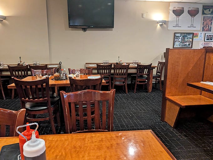 Wooden chairs, simple tables, and the promise of delicious food. Sometimes the best dining rooms are the ones that let the cuisine shine.