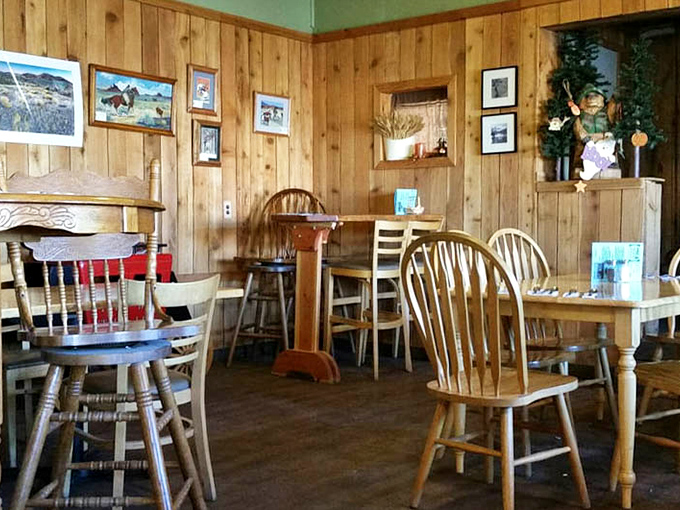 Mismatched wooden chairs and local artwork create that perfect "come as you are" vibe that chain restaurants spend millions trying to replicate.