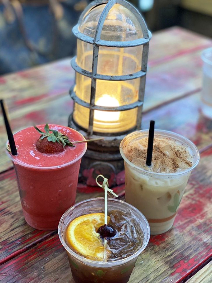 When Florida heat strikes, these colorful concoctions come to the rescue. That strawberry number looks like it could cure anything that ails you.