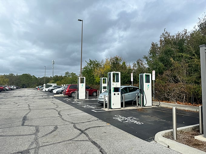 Even your electric vehicle gets special treatment here, charging up while you power through another round of retail therapy.
