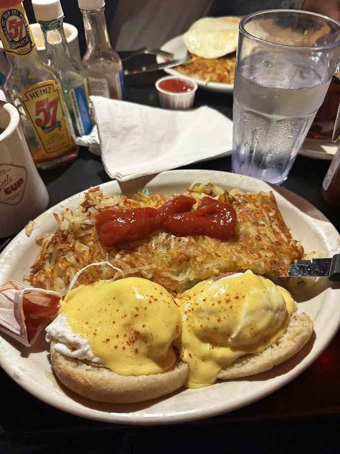 Eggs Benedict: breakfast's way of saying "I'm fancy but approachable." Those hash browns are the supporting actor deserving their own Oscar.