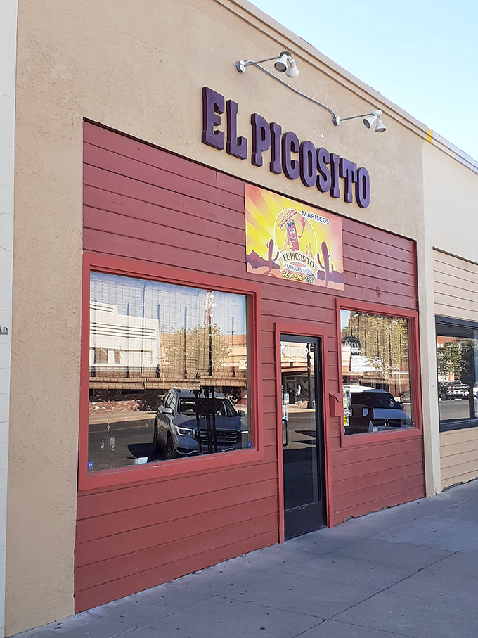El Picosito's vibrant storefront promises authentic Mexican flavors that haven't been focus-grouped or watered down for timid tourist palates.