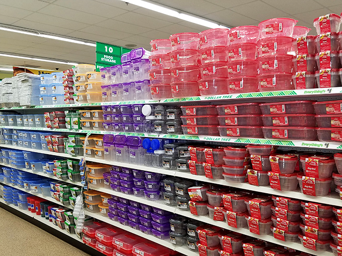 Storage containers stacked like a Tetris champion's fever dream - organization has never been this affordable.