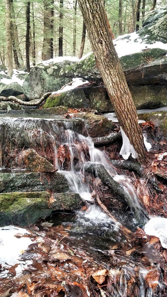 Water finding its way through ancient granite creates nature's own meditation soundtrack&mdash;better than any white noise app you've downloaded.