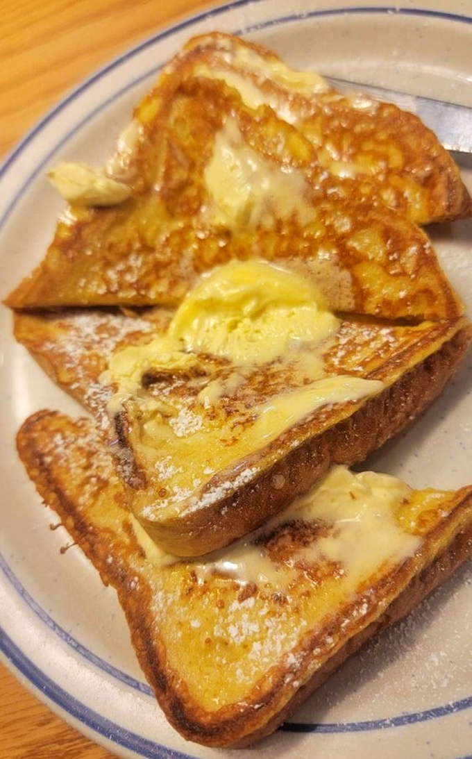 French toast that's achieved golden perfection, butter melting into every crevice – the breakfast equivalent of a warm hug on a cold morning.