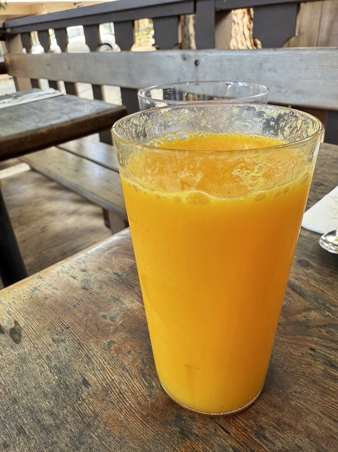 Fresh-squeezed orange juice glows like liquid sunshine, making those grocery store versions look like distant, disappointing cousins.