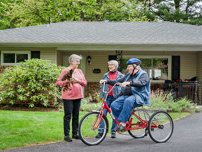 The best neighborhood watch system ever: friends who notice when you've mastered that new tricycle and cheer you on.