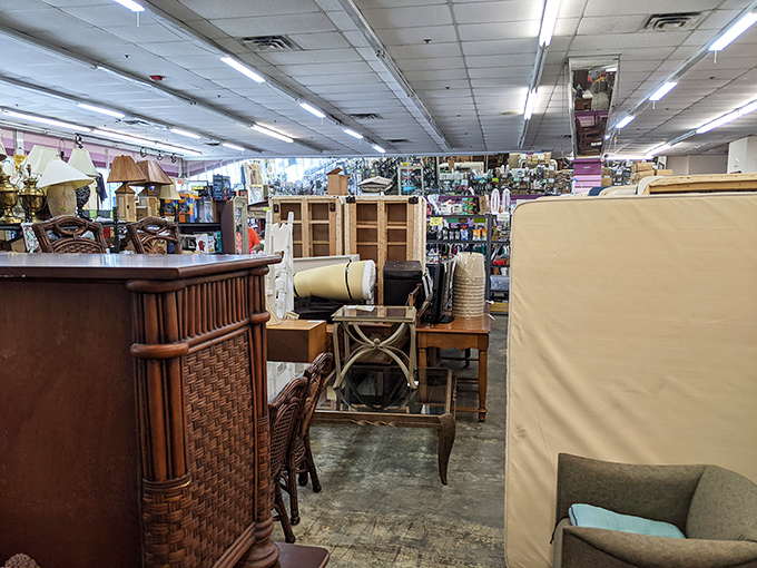 The furniture section&mdash;where sofas with stories and tables with tales await new homes. That recliner has Netflix marathon written all over it.