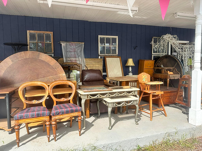 Outdoor furniture finds that whisper tales of past porch conversations and family gatherings, ready for a new chapter in your backyard story.