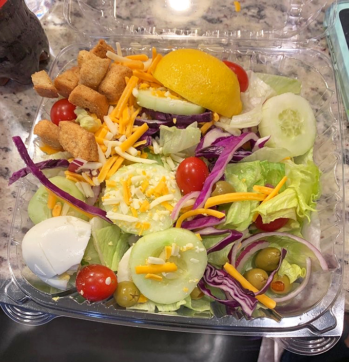 A garden salad that actually looks like a garden&mdash;vibrant, colorful, and probably the healthiest decision you'll make all day.