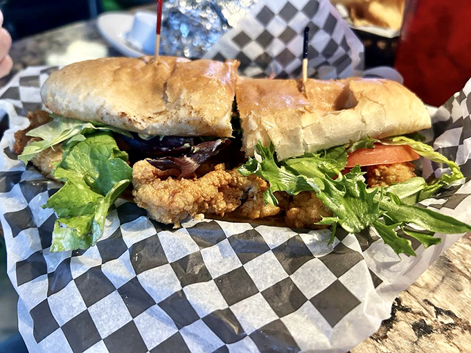The legendary Gator Po'Boy—where Florida's most famous resident meets New Orleans tradition in a handheld masterpiece of flavor.