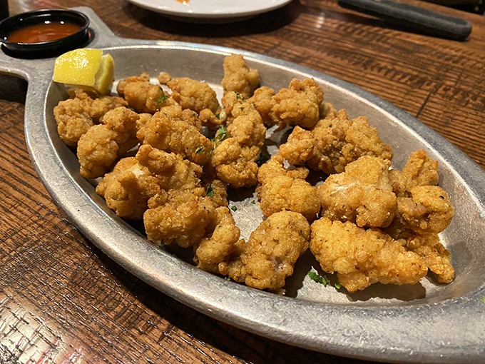 Fried gator tail &ndash; crispy, tender, and the perfect conversation starter for anyone who's never ventured beyond chicken fingers.