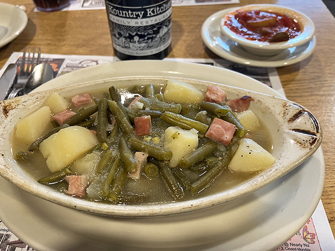 Ham and green bean soup that grandmothers everywhere would approve of &ndash; simple ingredients transformed into something magical.